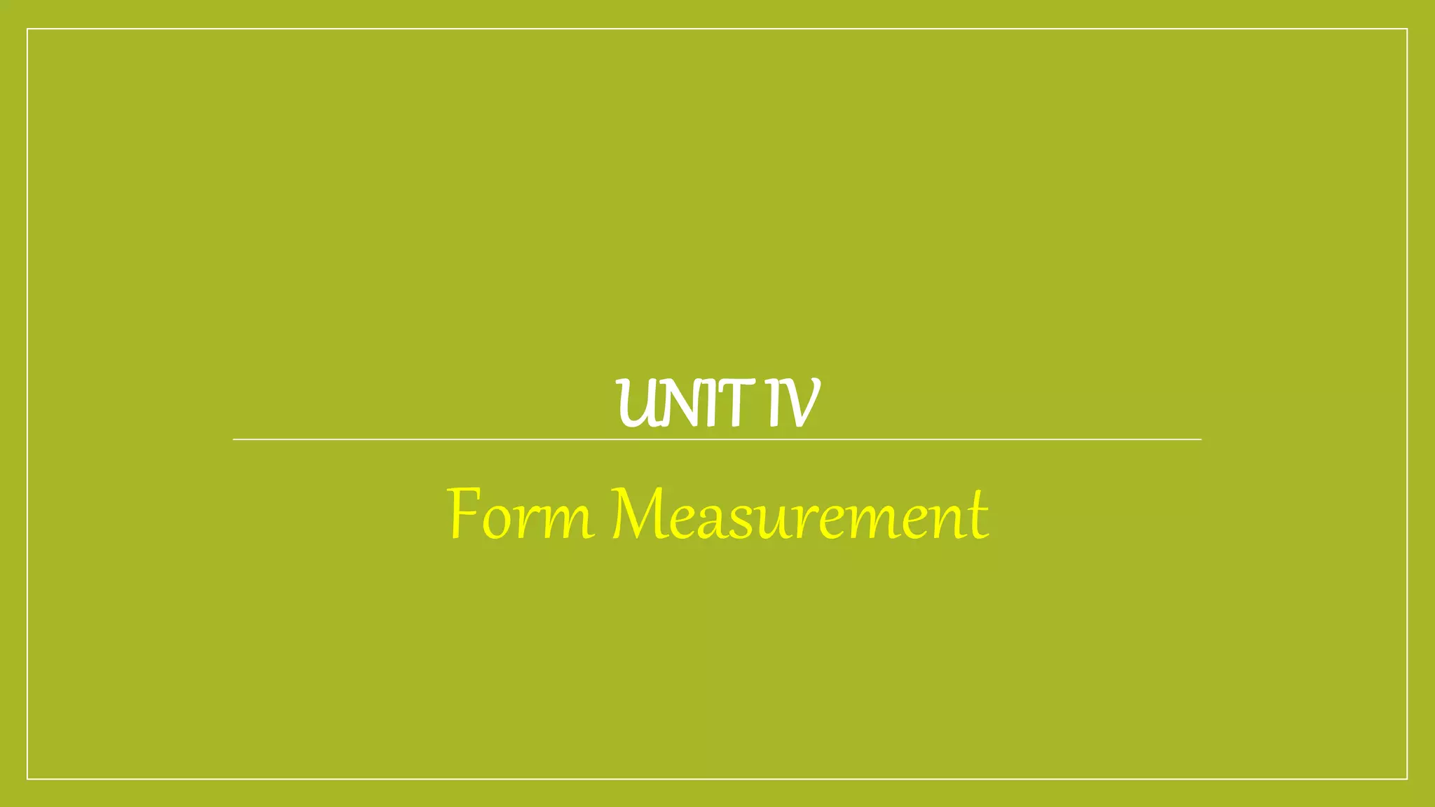 Form measurement | PDF