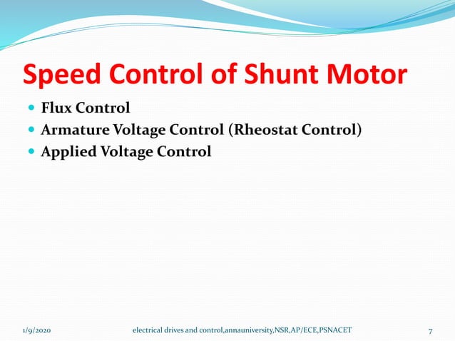 Unit iv conventional and solid state speed control of dc motors | PPT