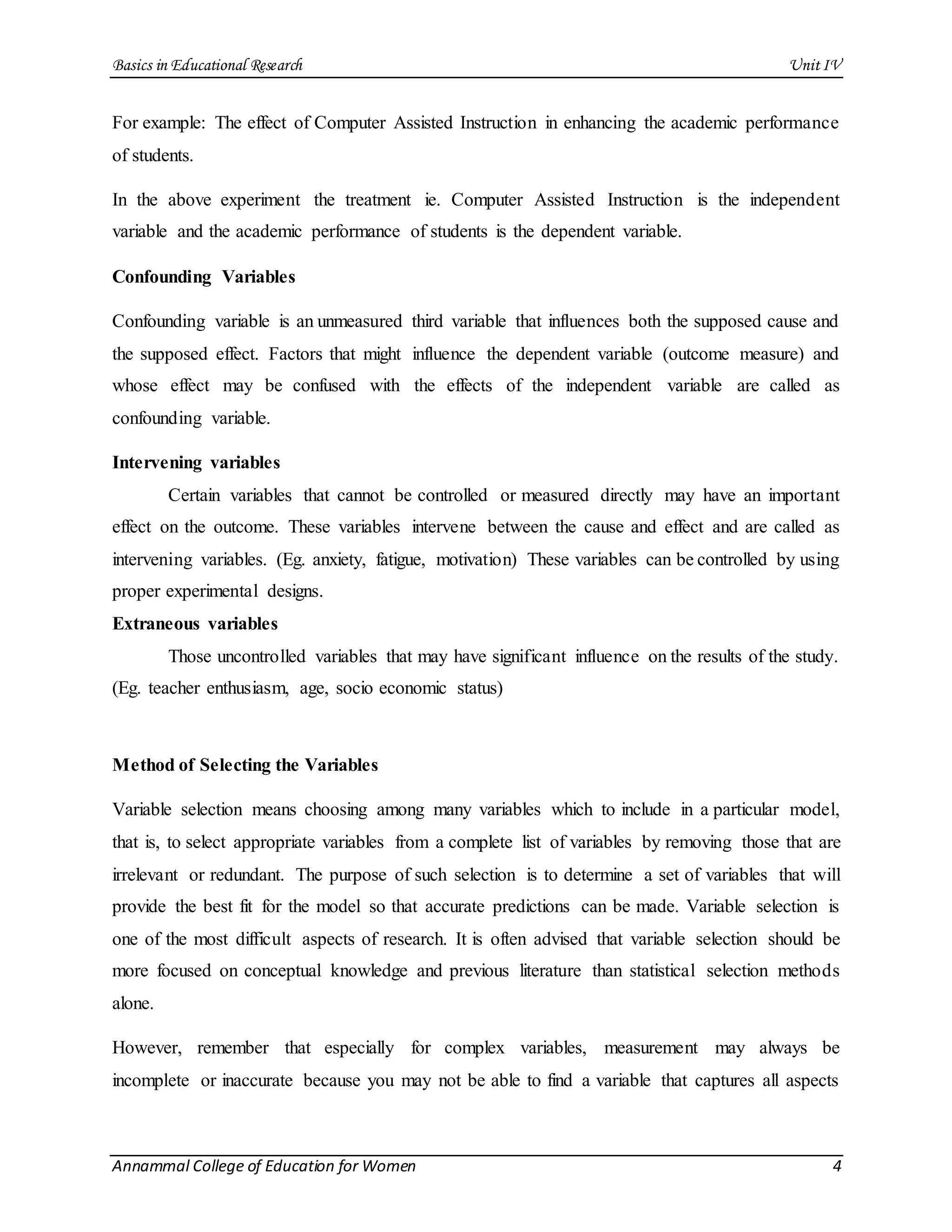 Variables and Scaling Techniques | DOCX