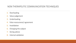 communication- non therapeutic, NPR | PPTX | First Aid | Injuries