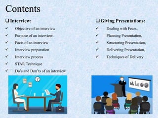 Interview preparation, Interview process, Giving Presentations | PPTX