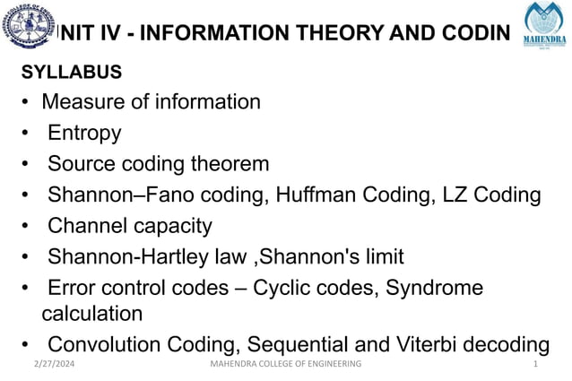 Communication engineering -UNIT IV .pptx