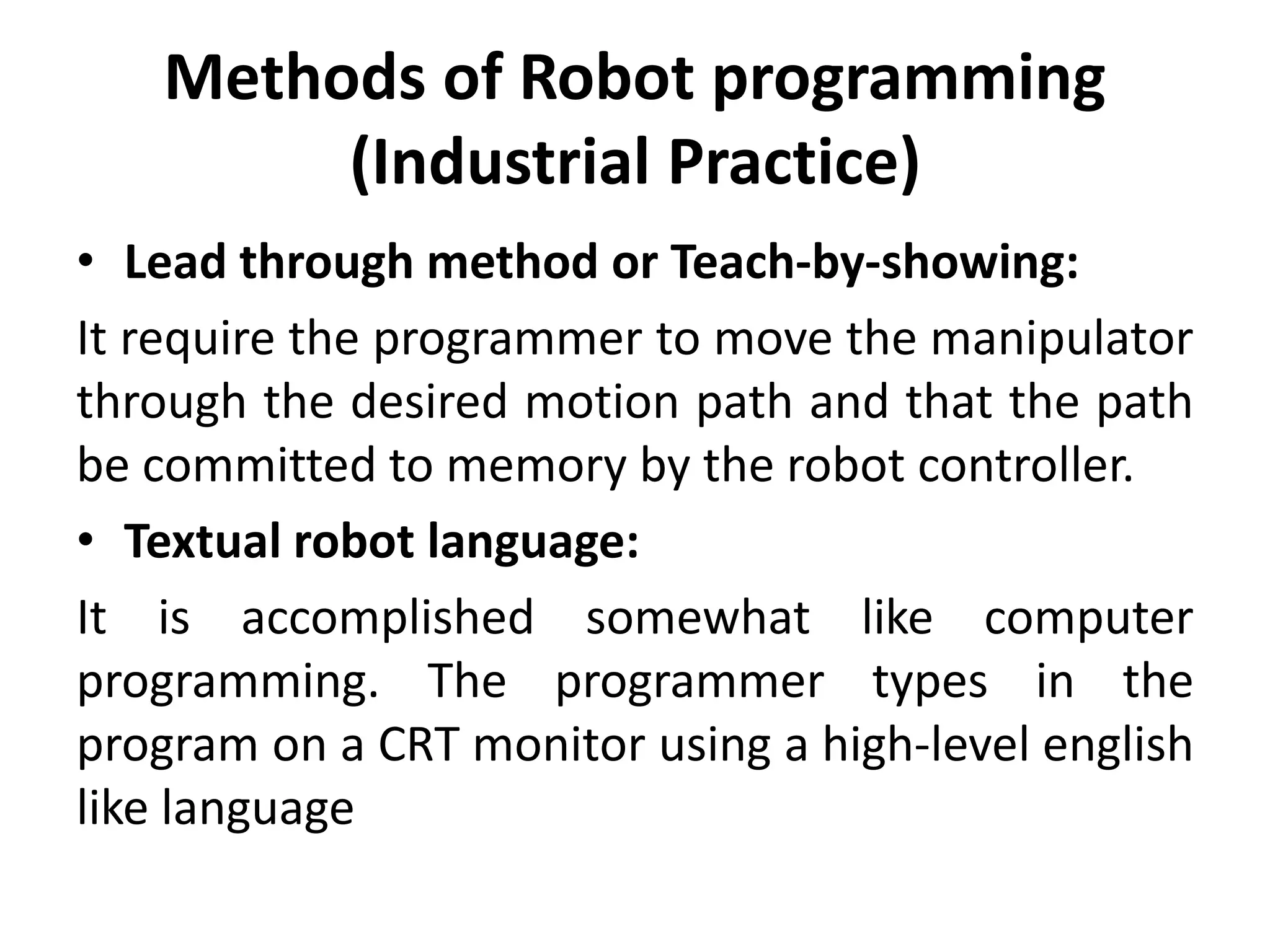 Unit IV.pptx Robot programming and Languages | PPTX