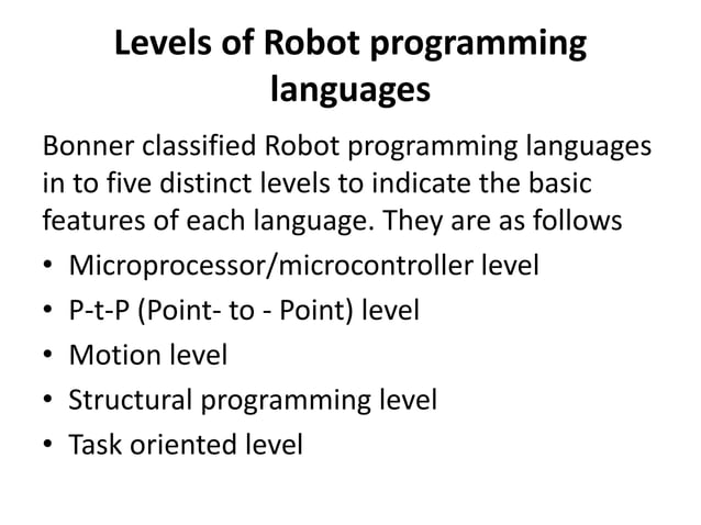 Unit IV.pptx Robot programming and Languages | PPTX