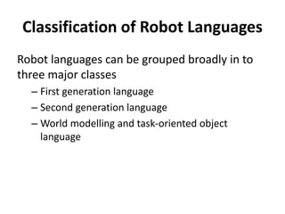 Unit IV.pptx Robot programming and Languages | PPTX