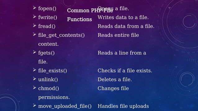 object oriented programming in PHP & Functions | PPT