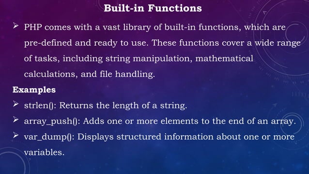 object oriented programming in PHP & Functions | PPT object oriented programming in PHP & Functions | PPT