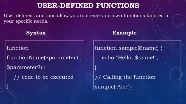 object oriented programming in PHP & Functions | PPT object oriented programming in PHP & Functions | PPT