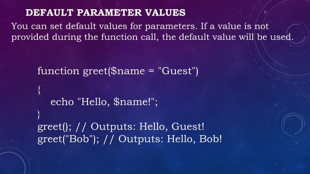 object oriented programming in PHP & Functions | PPT