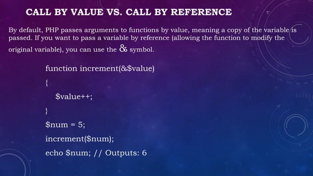 object oriented programming in PHP & Functions | PPT