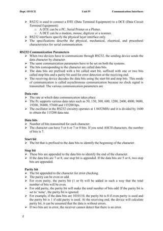 RS 232 Notes for Embedded systems and IOT | PDF