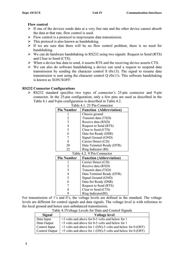 RS 232 Notes for Embedded systems and IOT | PDF