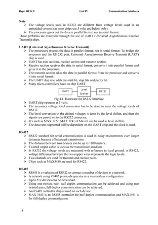 RS 232 Notes for Embedded systems and IOT | PDF