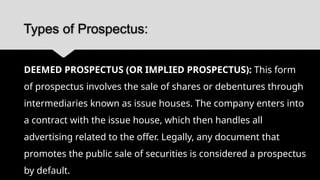 Private placement and Prospectus & its Types | PPTX