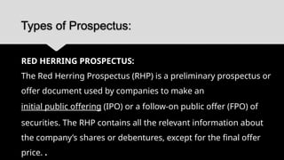 Private placement and Prospectus & its Types | PPTX