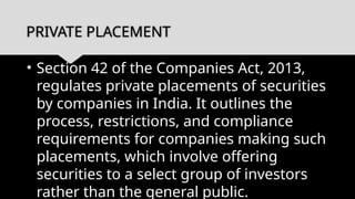 Private placement and Prospectus & its Types | PPTX