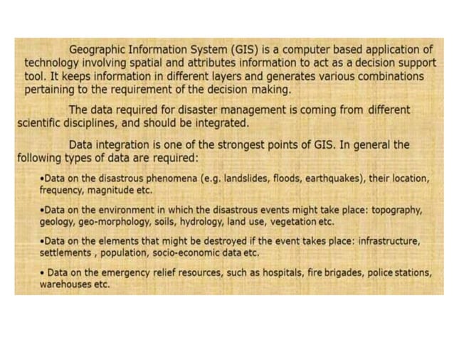 Role of GIS and remote sensing in Disaster Management | PPTX | Geography | Science