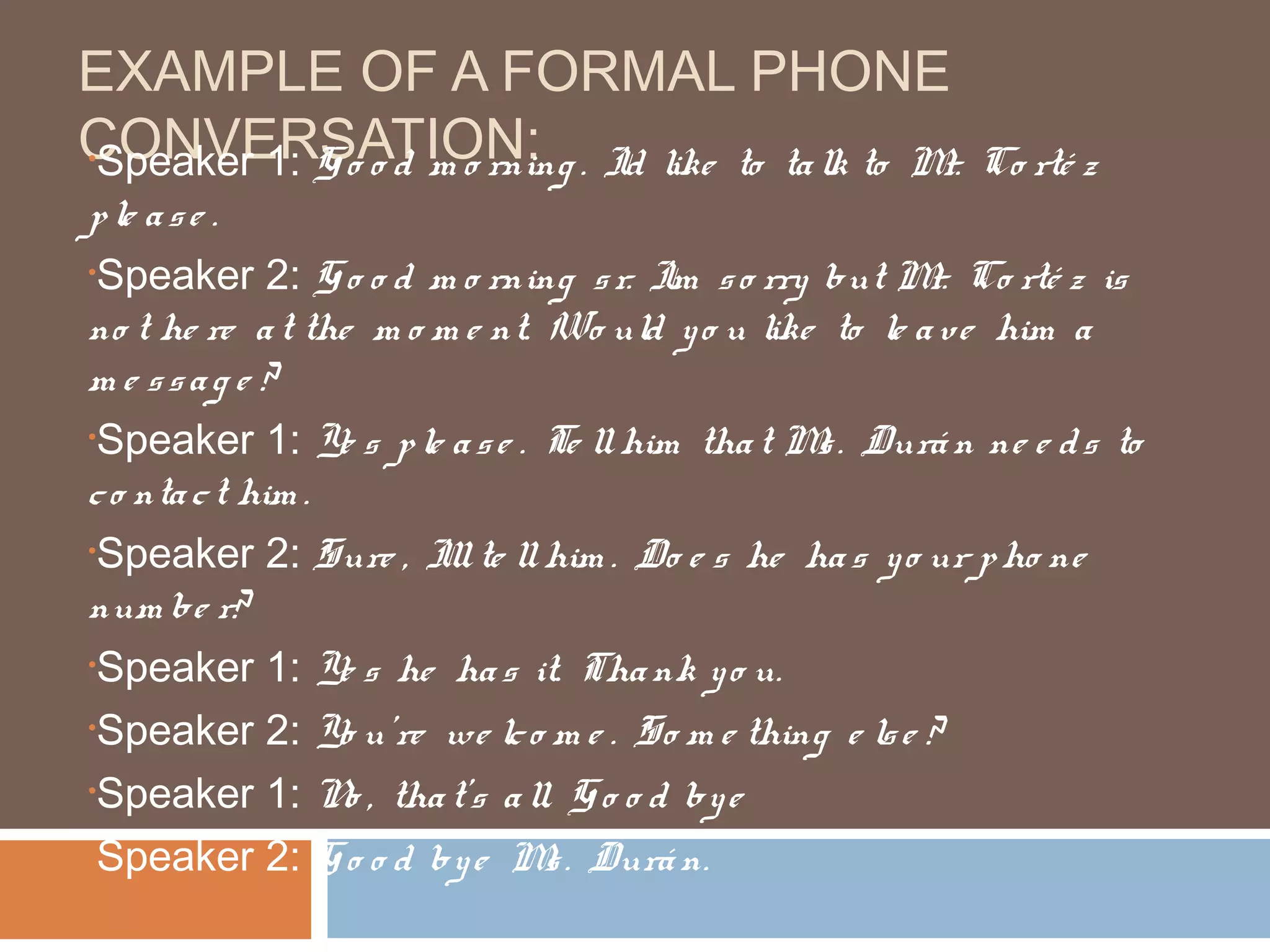 Unit iv telephone conversation | PPT