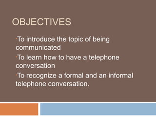 Unit iv telephone conversation | PPT