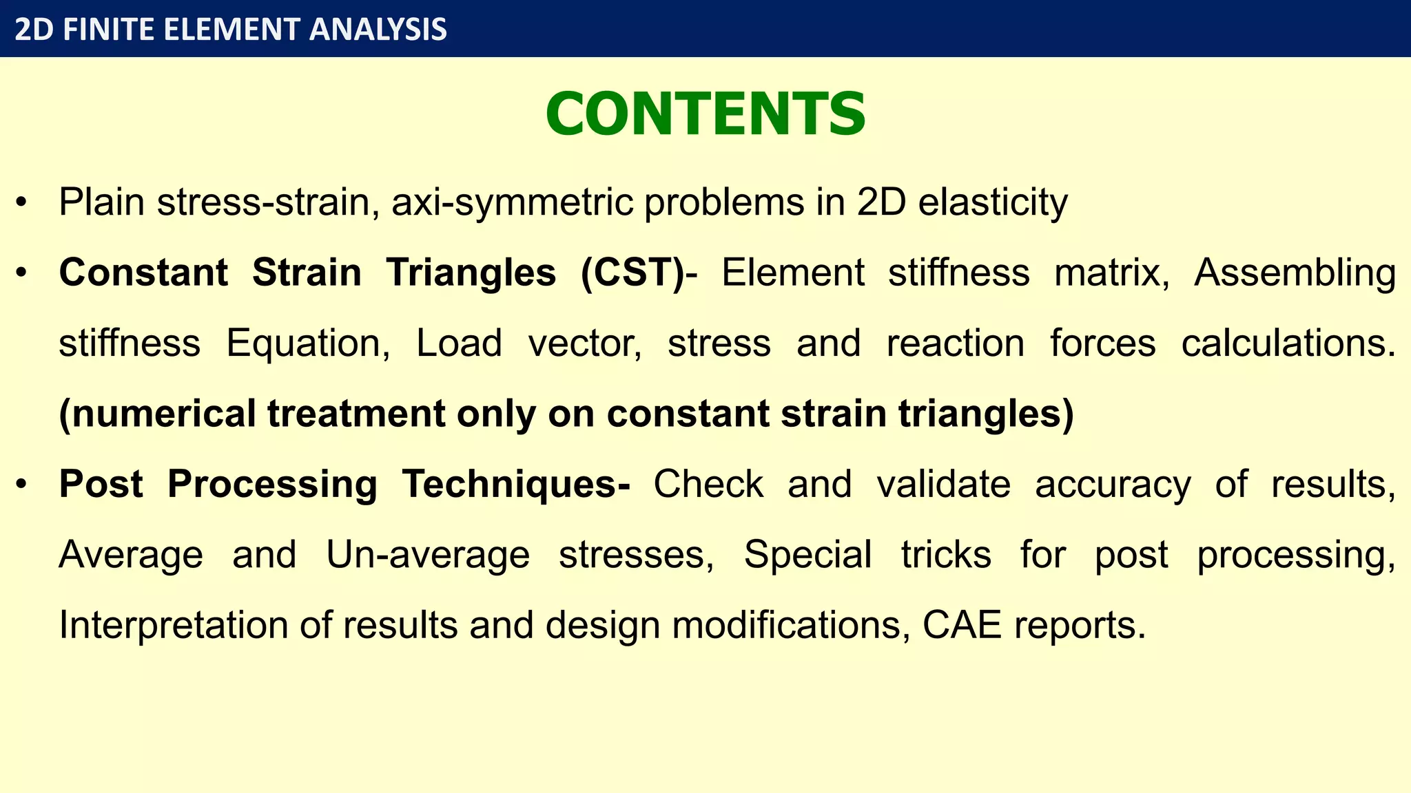 2d Finite Element Analysispptx Physics Science
