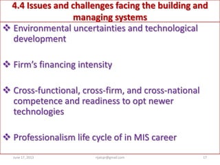Unit iv building and managing systems | PPTX