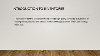 Unit – iv computer paper. Introduction to inventories pptx | PPTX