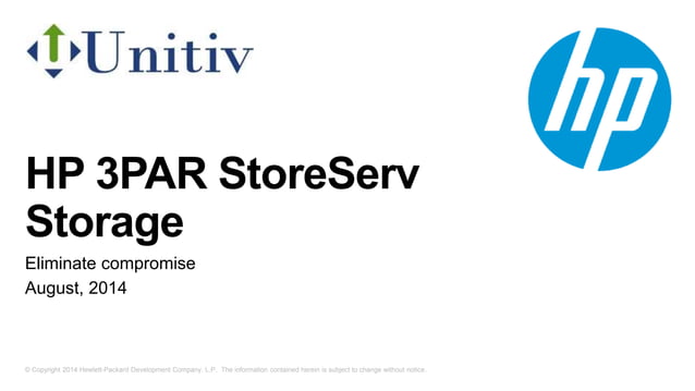 HP 3Par StoreServ Storage: HP All Flash Array SSD | PPTX | Data Storage ...