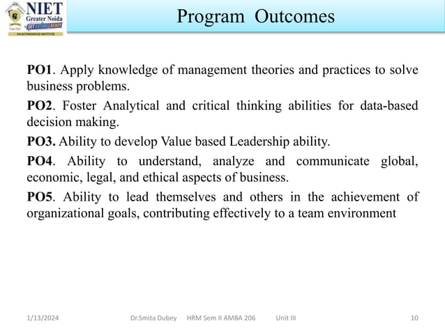 Unit 4 PPT on Human Resource Management | PPT