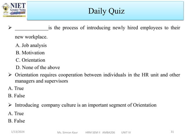 Unit 4 PPT on Human Resource Management | PPT