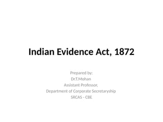 Indian Evidence Act, 1872.. Unit IV .pptx
