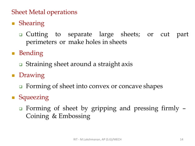 SHEET METAL PROCESSES | PDF