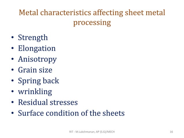 SHEET METAL PROCESSES | PDF