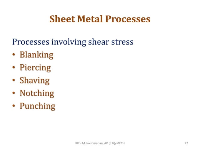 SHEET METAL PROCESSES | PDF