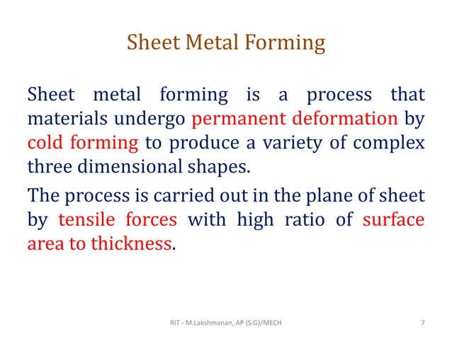 SHEET METAL PROCESSES | PDF