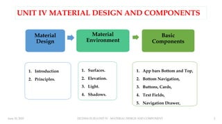 UNIT IV MATERIAL DESIGN AND COMPONENTS | PPTX