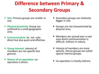 Primary And Secondary Groups