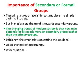 Primary And Secondary Groups