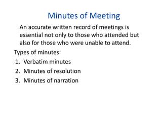 Unit- IV Meetings & Minute - Company Law | PDF