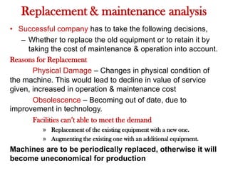 Replacement & Maintenance Analysis Unit IV MG 6863 | PPT