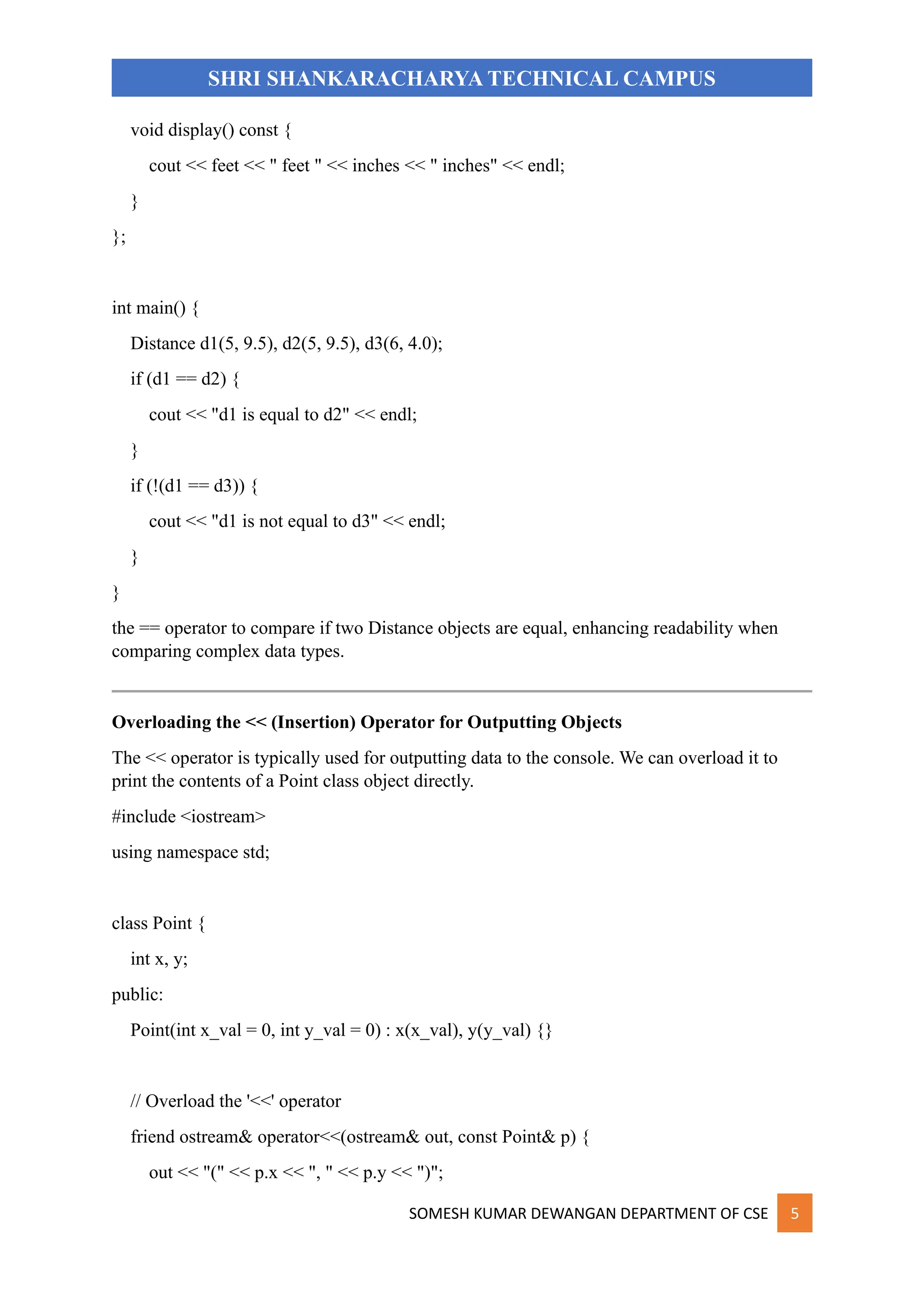Basics _of_Operator Overloading_Somesh_Kumar_SSTC | PDF