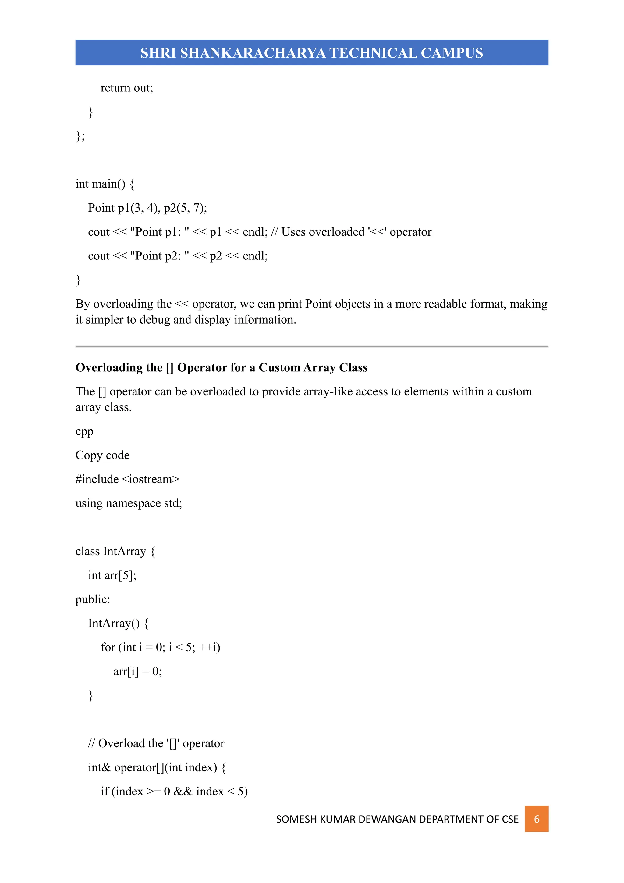 Basics _of_Operator Overloading_Somesh_Kumar_SSTC | PDF