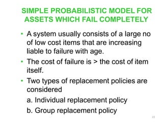 Unit iv replacement and maintenence analysis | PPTX | Business ...