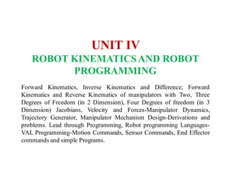 Unit iv robot programming | PDF