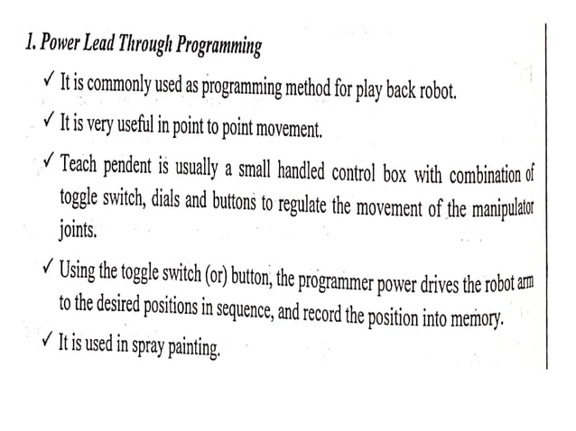 Unit iv robot programming | PDF | Robotics | Technology & Computing