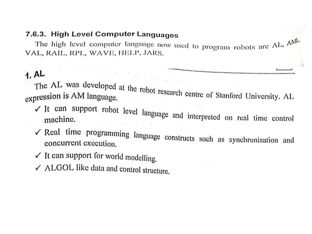 Unit iv robot programming | PDF | Robotics | Technology & Computing