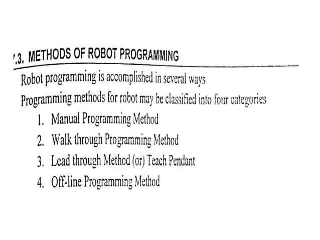 Unit iv robot programming | PDF | Robotics | Technology & Computing