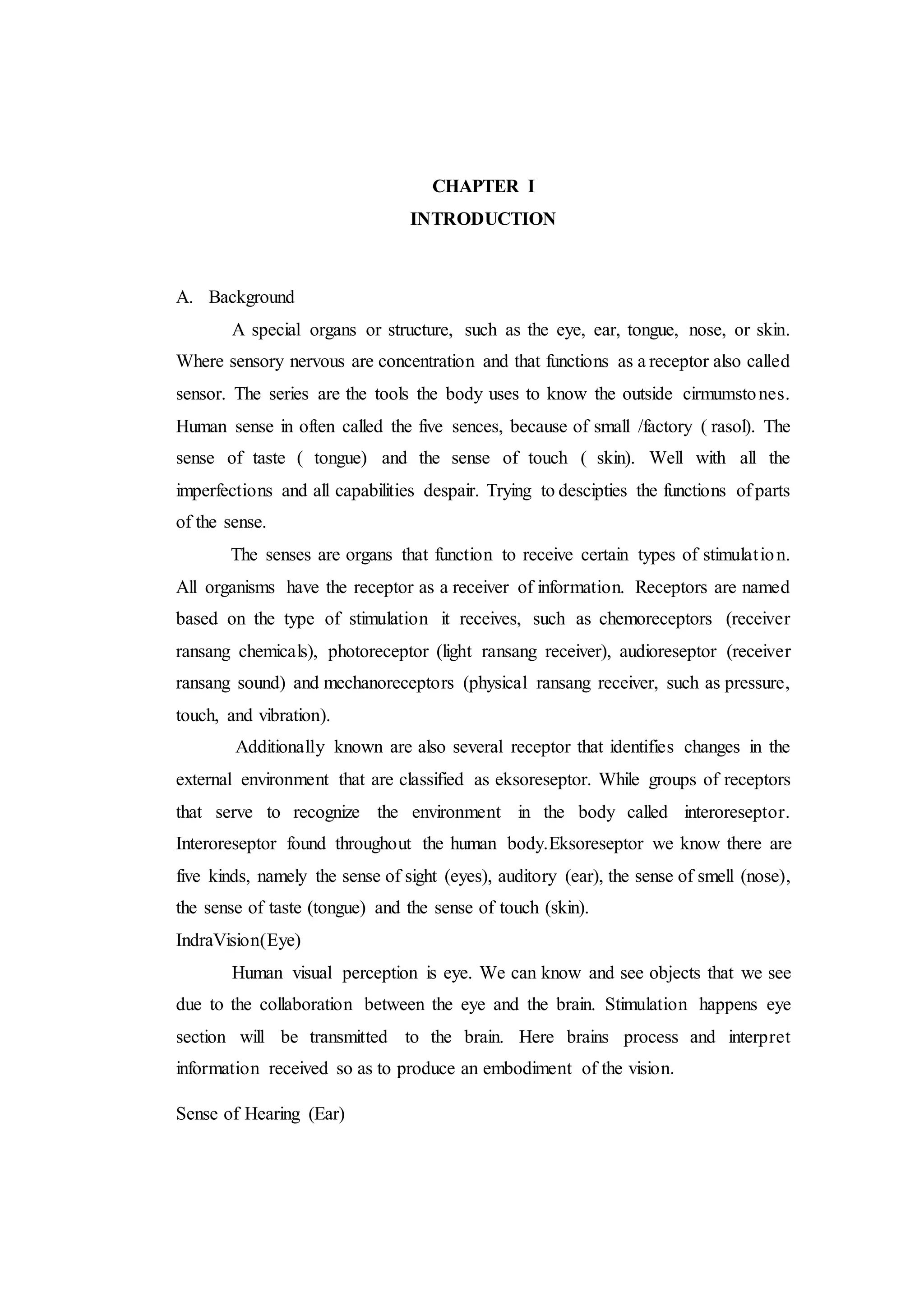 Unit iv (sense organs) | DOCX