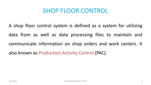 Unit iv Shop floor control and FMS | PDF | Computing | Technology ...
