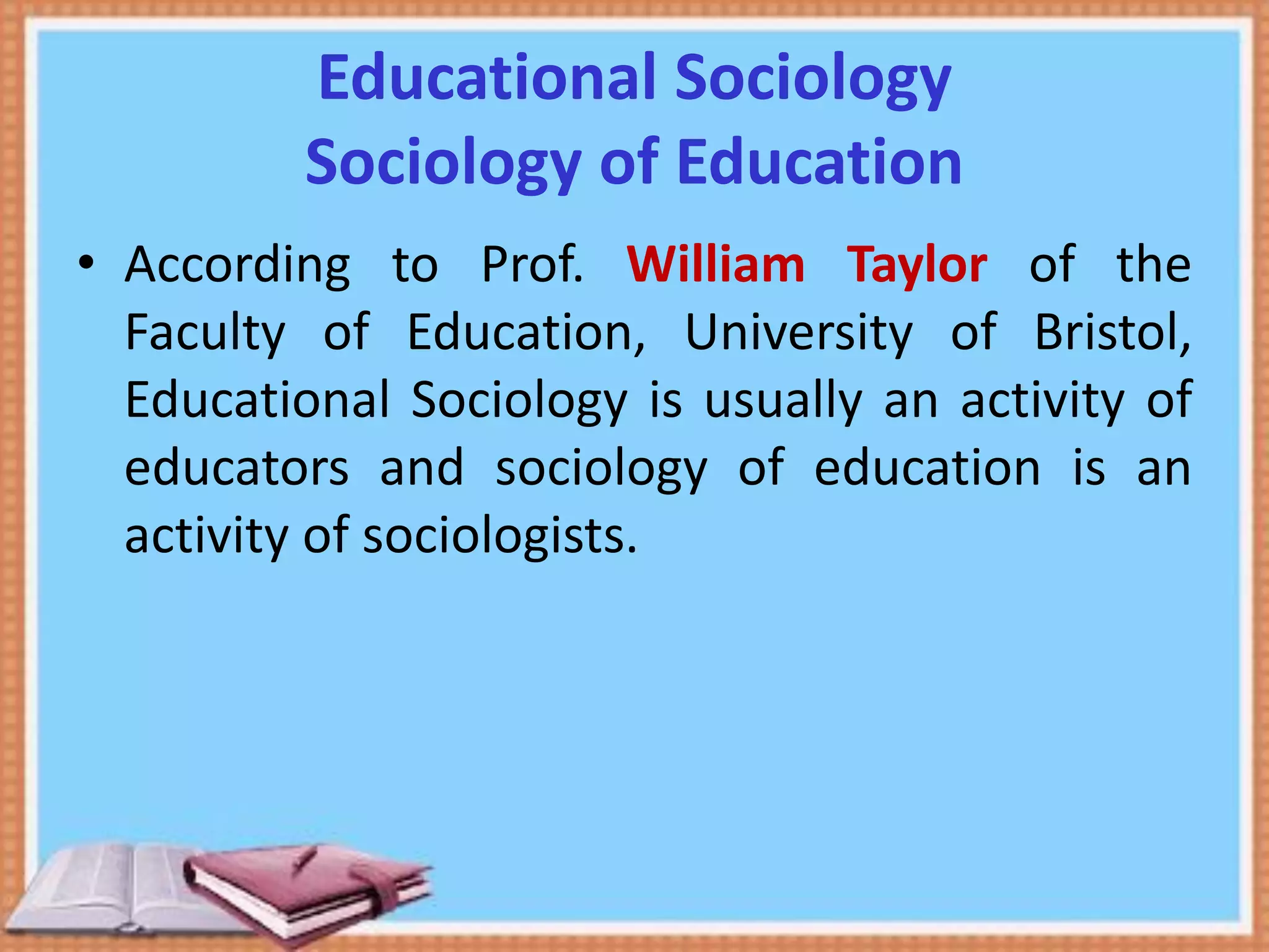 Sociological Bases of Education | PDF