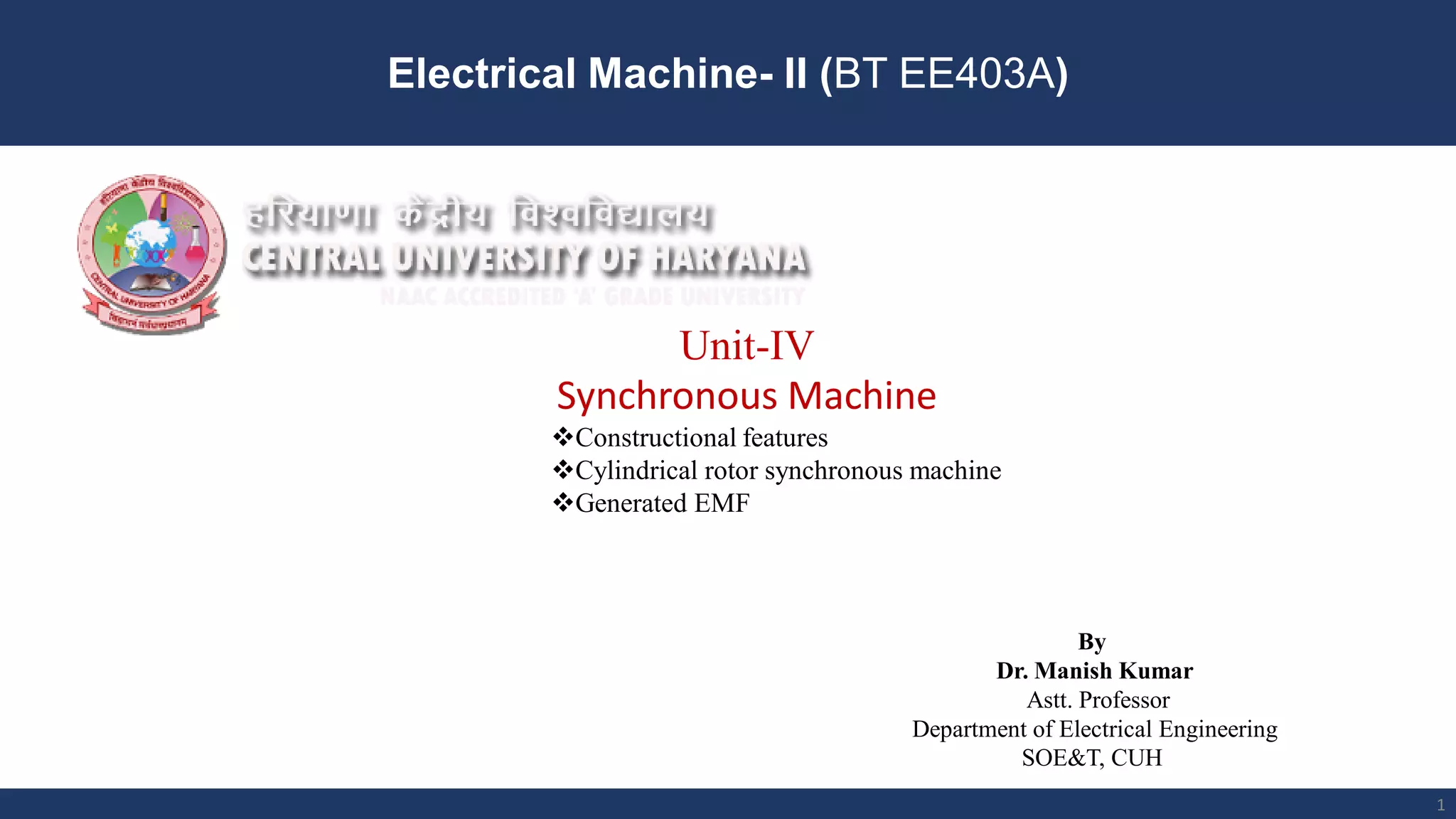 synchronous machine construction | PDF